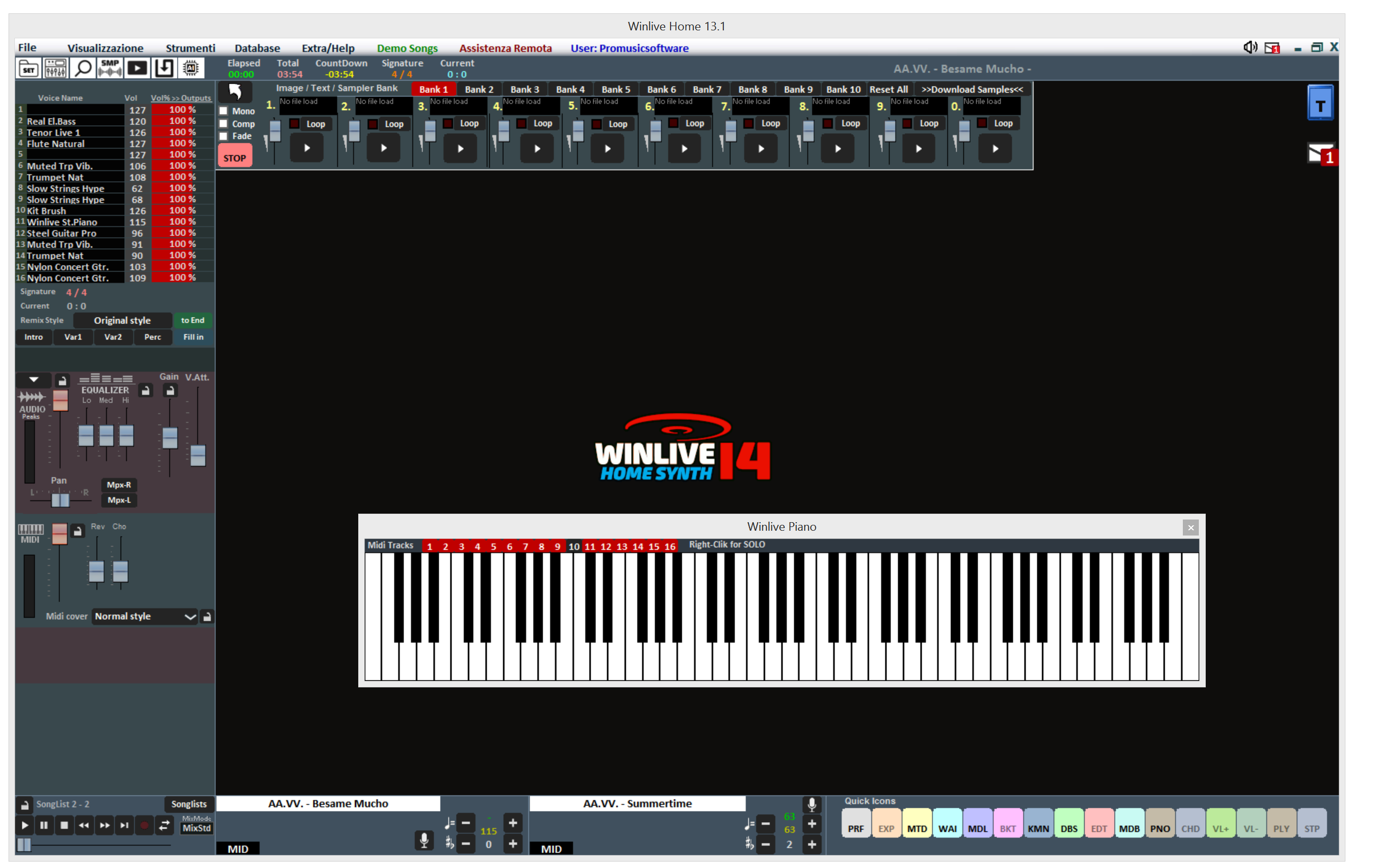 Promusicsoftware Winlive Home Synth 14 - Software Karaoke multiplayer | Pro Music Software ...